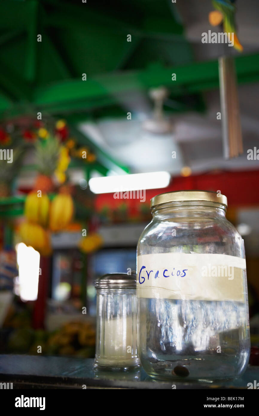 Close-up of two glass jars Stock Photo - Alamy
