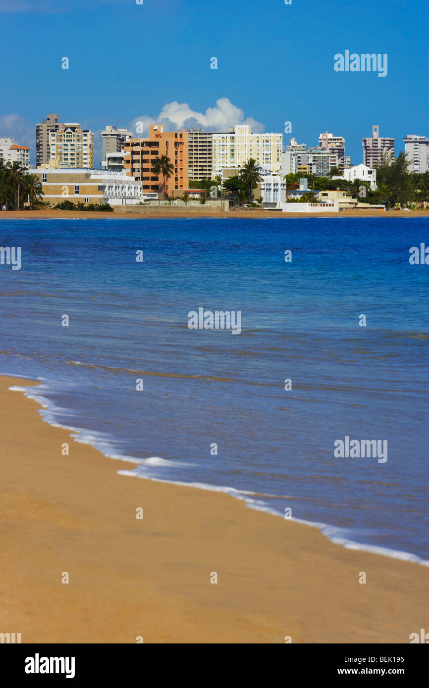 Buildings at the waterfront, Condado Beach, San Juan, Puerto Rico Stock ...