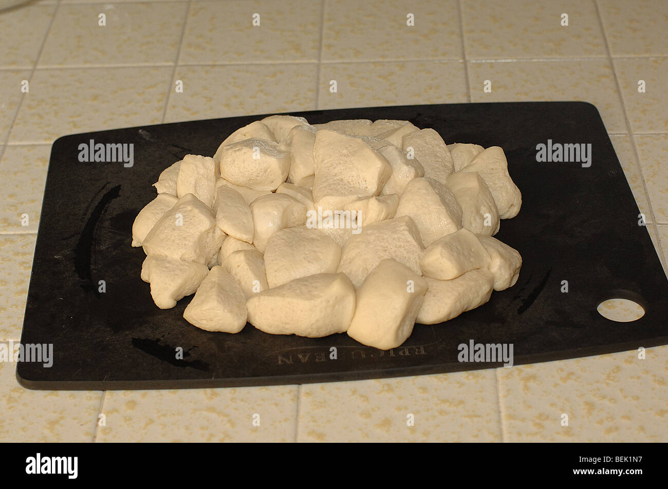 Preferment (pate fermentee) Dough in preparation for baking pane ...