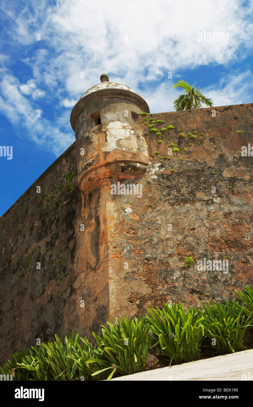 Low angle view of a castle, Morro Castle, Old San Juan, San Juan ...