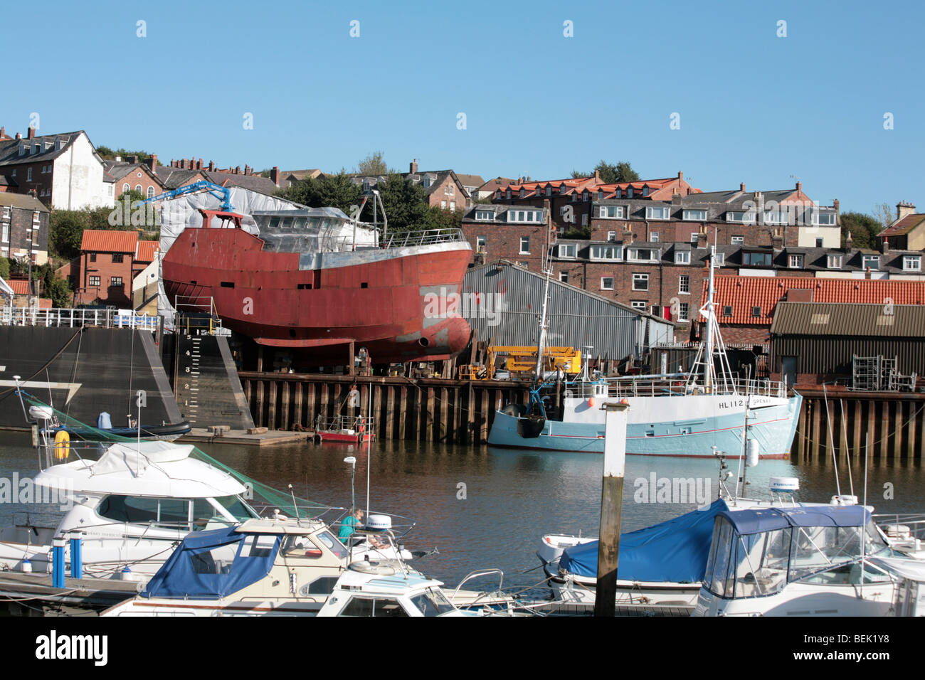 Trawler under construction at Parkol Marine Shipyard Eskside Wharf ...