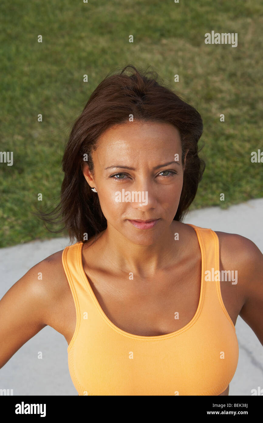 Portrait of a mature woman, South Beach, Miami Beach, Florida, USA ...