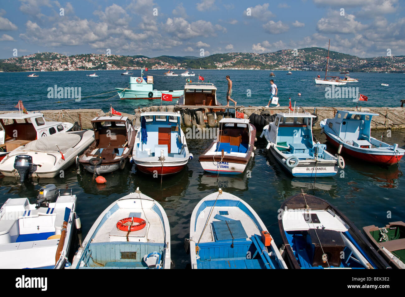Istanbul Bosphorus coastline from Yenikoy Tarabya Kirecburnu Byudere ...