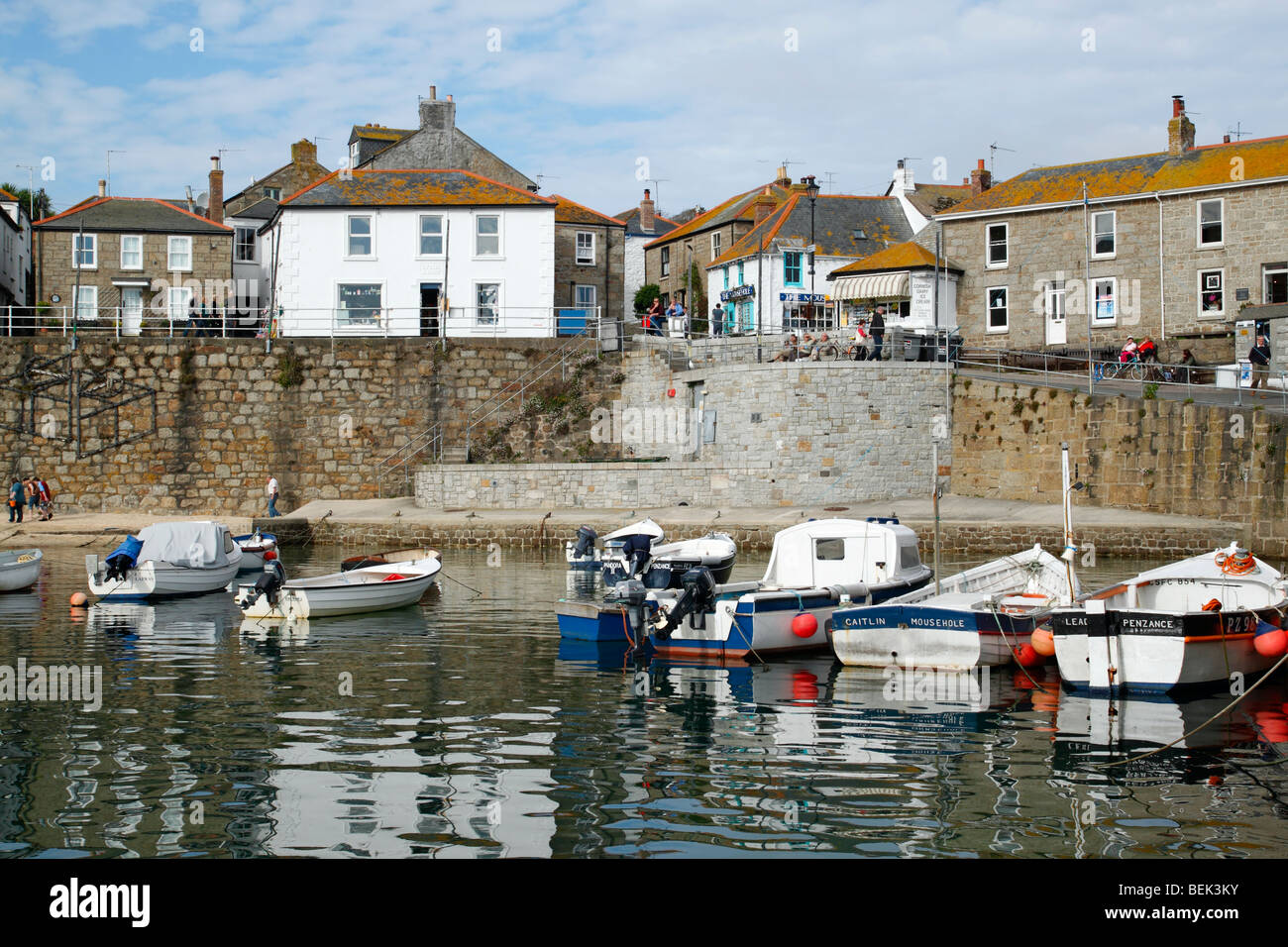 Boats in Mousehole harbour, Cornwall UK Stock Photo - Alamy