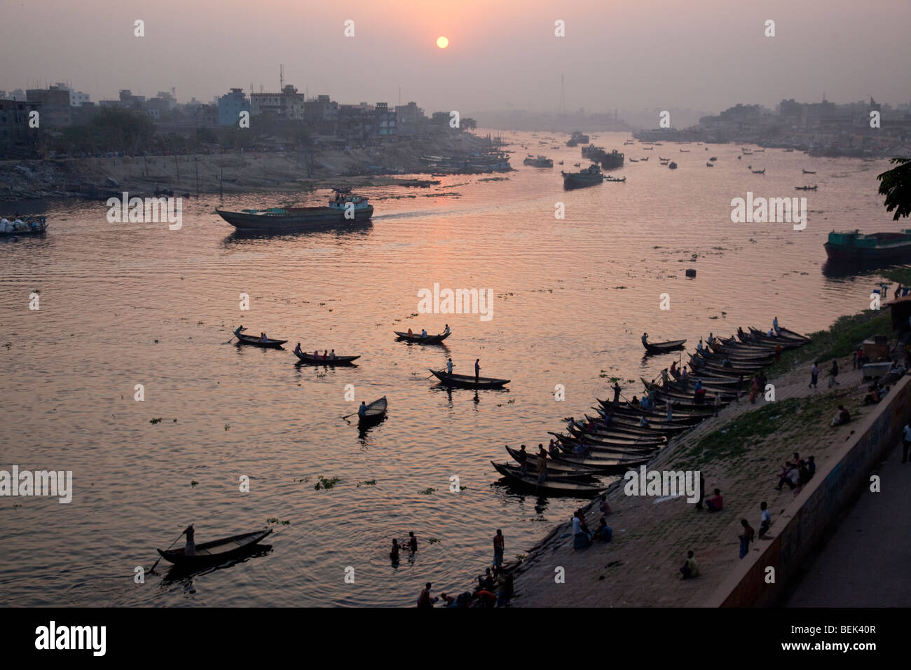 Sunset on the Buriganga River in Dhaka Bangladesh Stock Photo - Alamy