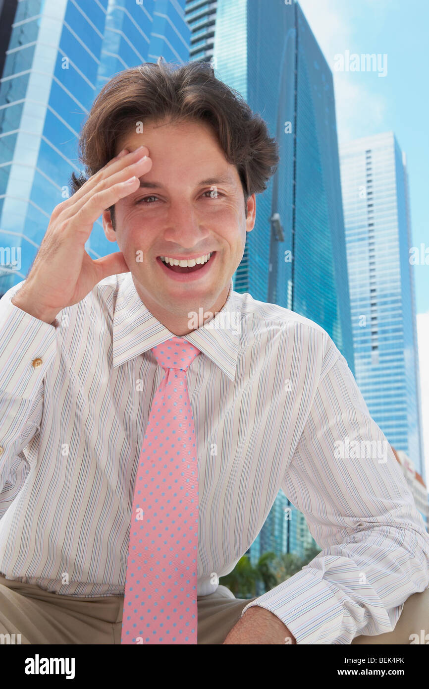 Portrait of a businessman smiling Stock Photo - Alamy