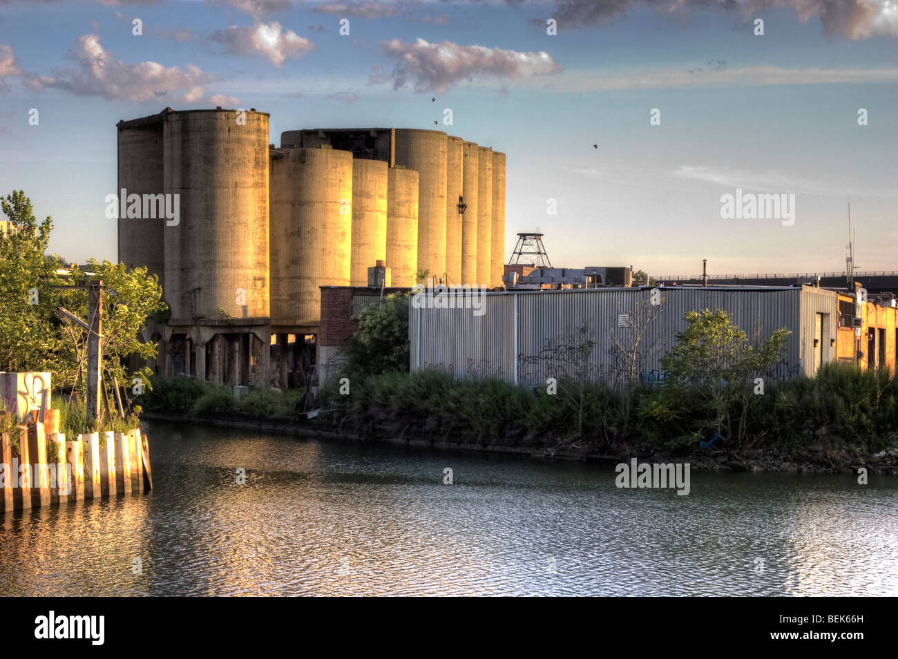 Gowanus Canal Silos in Brooklyn, New York Stock Photo - Alamy