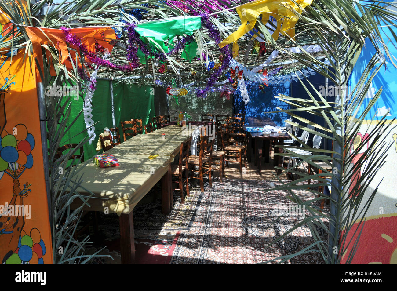 Interior of a Sukkah during Sukkoth Stock Photo - Alamy