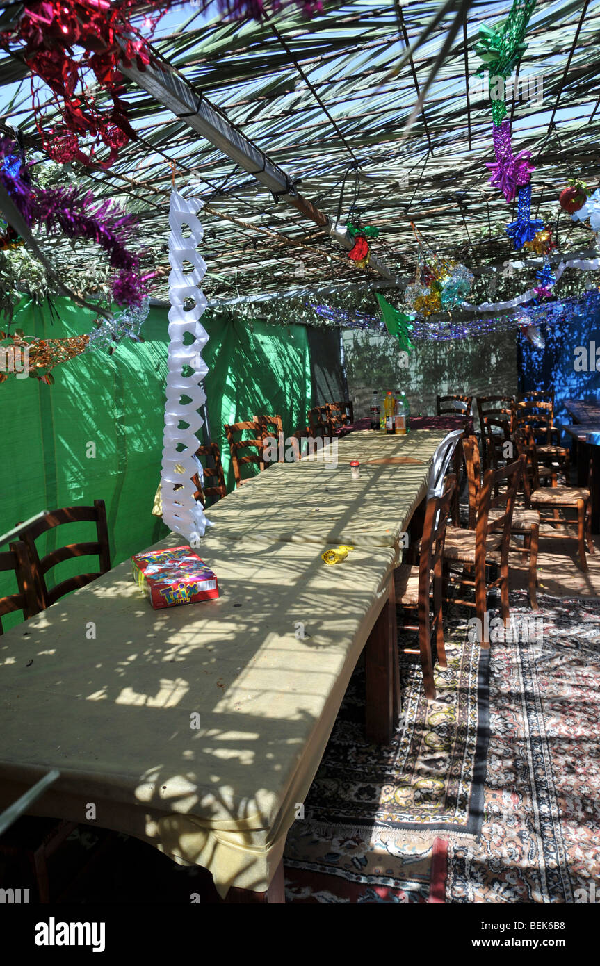Interior of a Sukkah during Sukkoth Stock Photo - Alamy