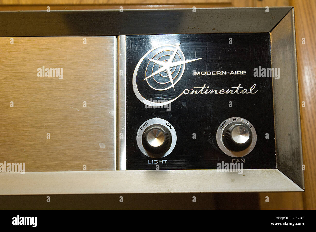 Control panel for a stove or range hood, 1970's style Stock Photo - Alamy