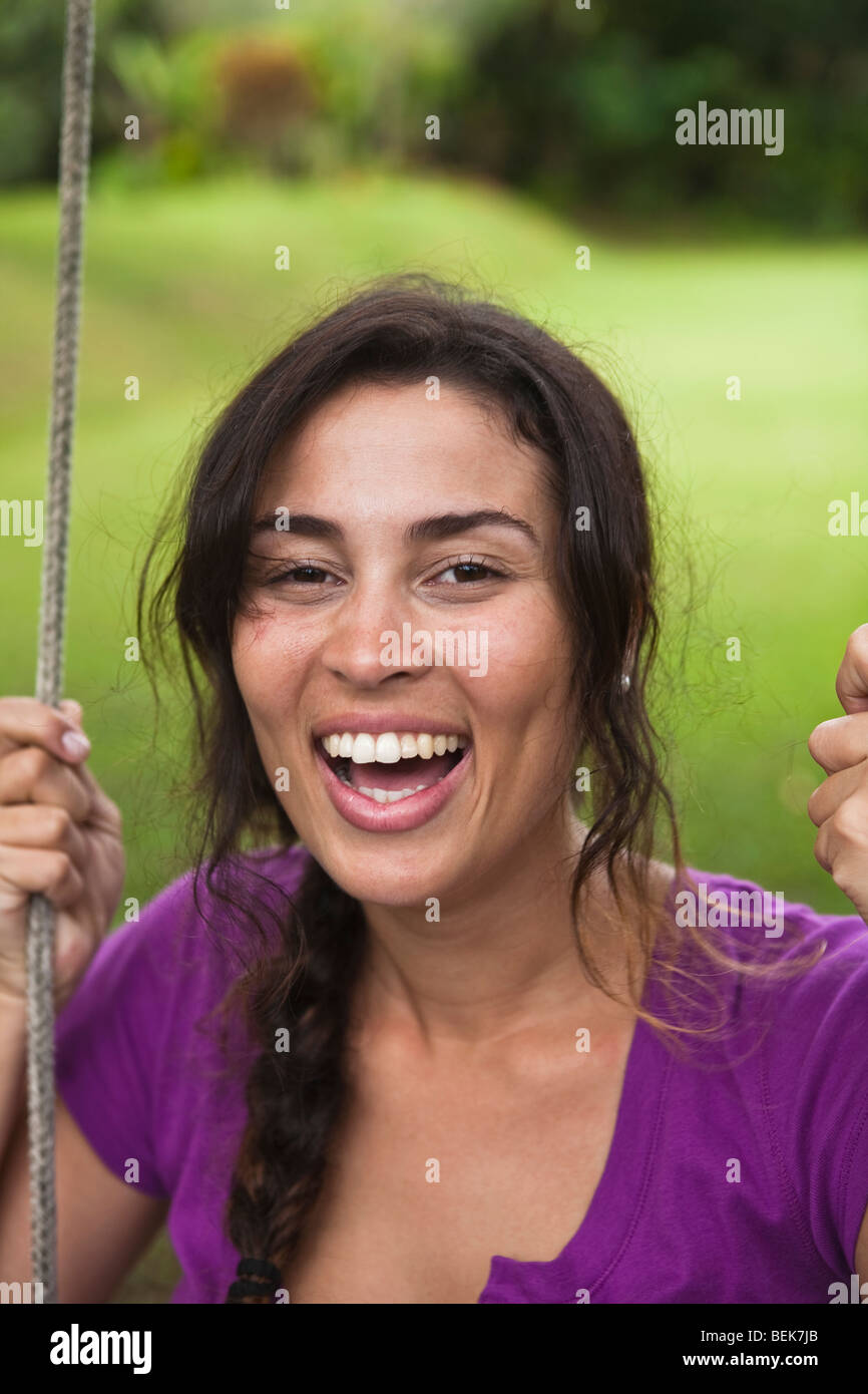Rope swing adult park hi-res stock photography and images - Alamy