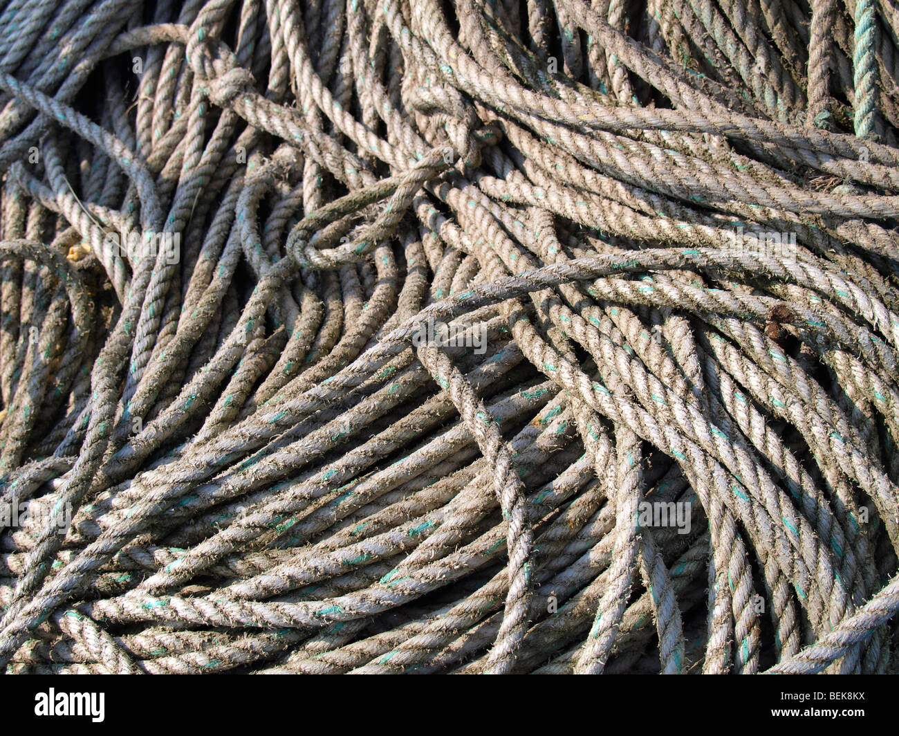 Pile of fisherman's rope Stock Photo - Alamy