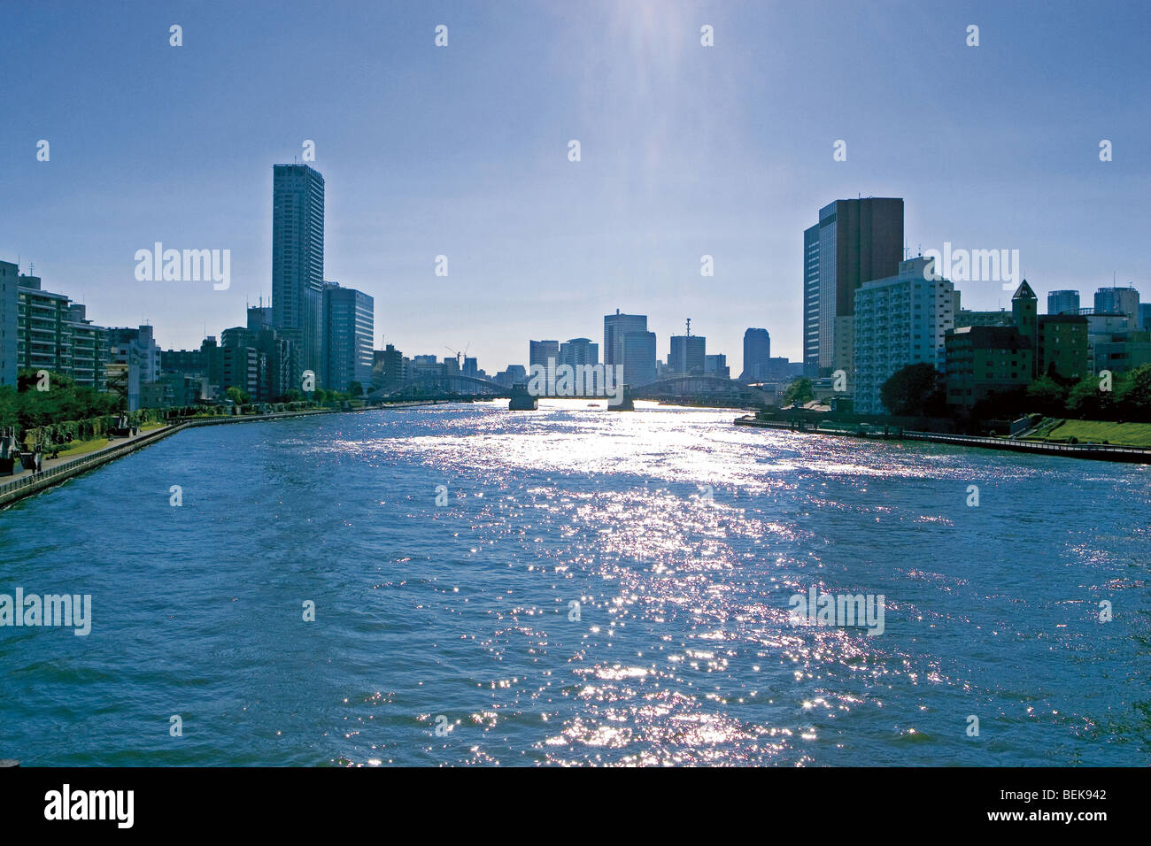 River and buildings in Chuo-ku, Tokyo, Japan Stock Photo - Alamy