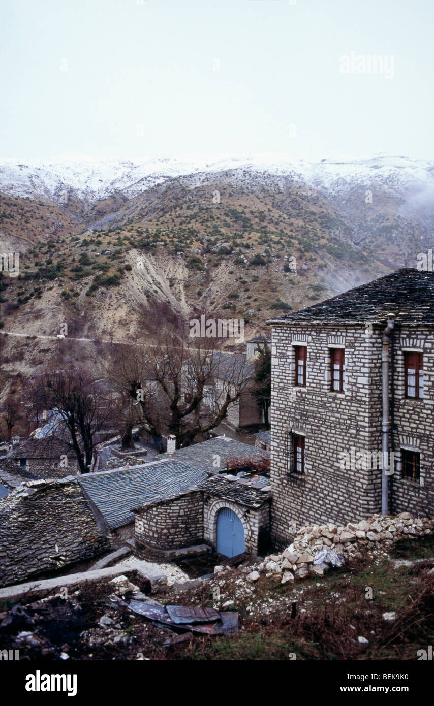 View of the traditional village of Sirako, Tzumerka Stock Photo - Alamy