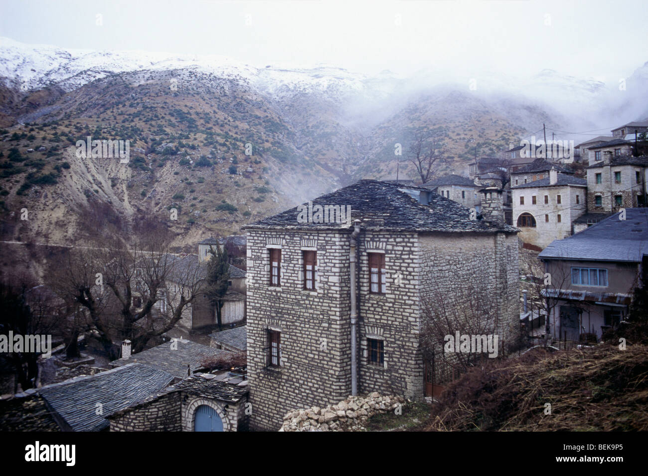View of the traditional village of Sirako, Tzumerka Stock Photo - Alamy
