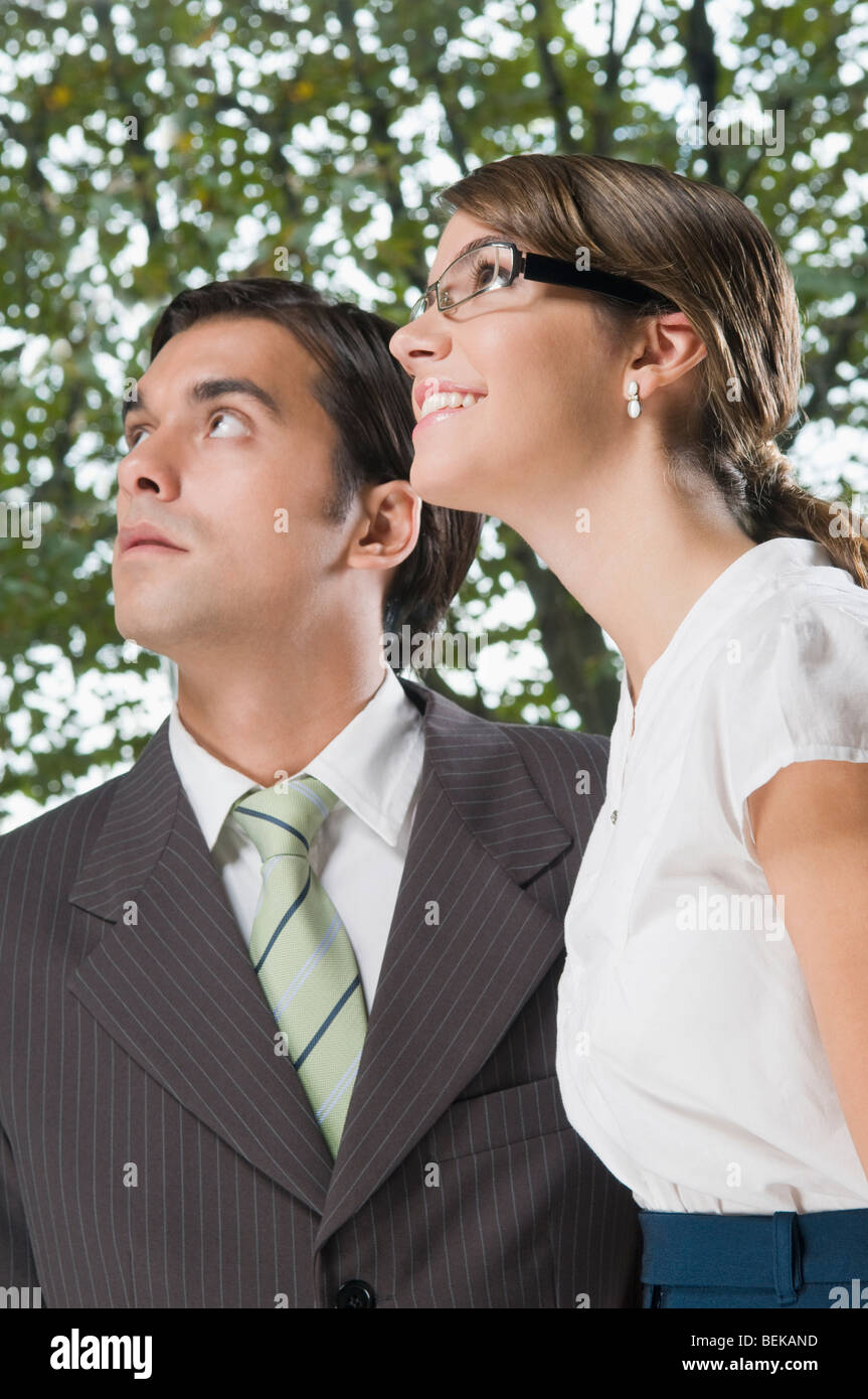 business executives looking up in an office Stock Photo - Alamy