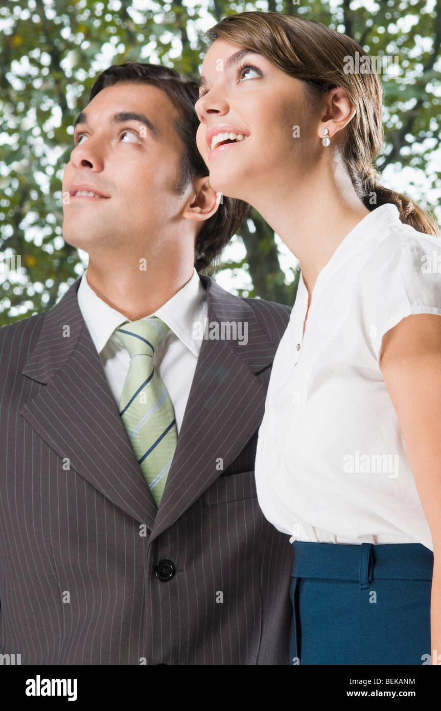 business executives looking up in an office Stock Photo - Alamy