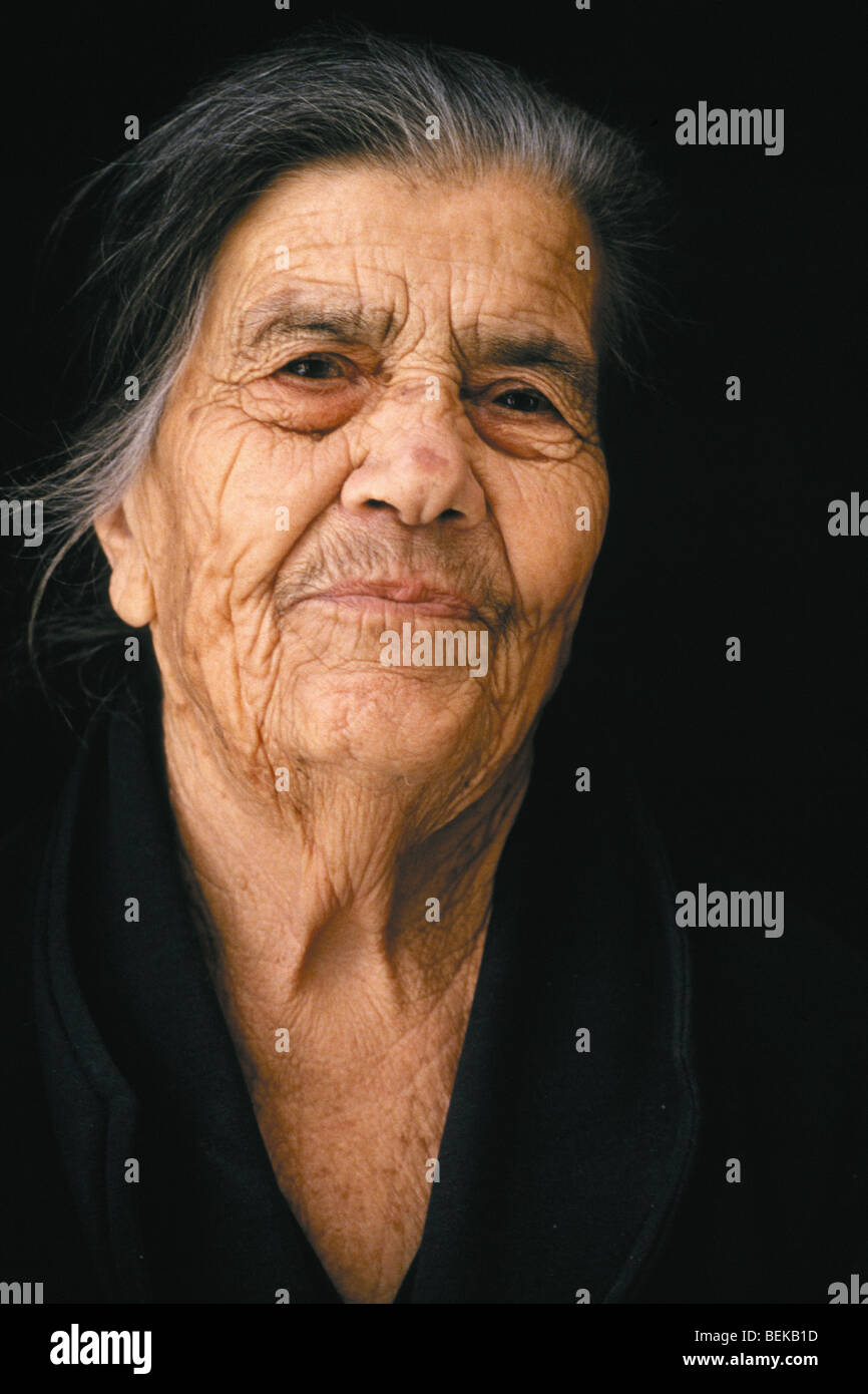 Portrait of old Greek woman, Greece Stock Photo - Alamy