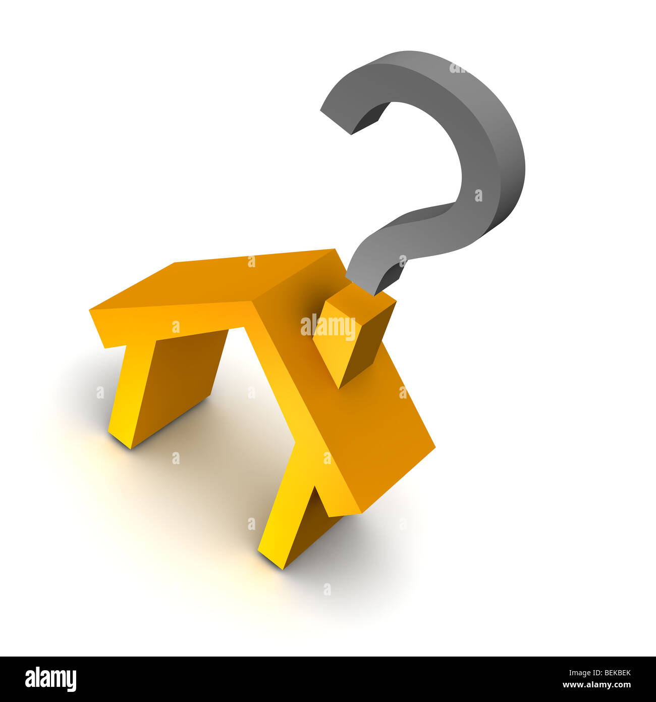 House and question mark. 3d rendered illustration Stock Photo - Alamy