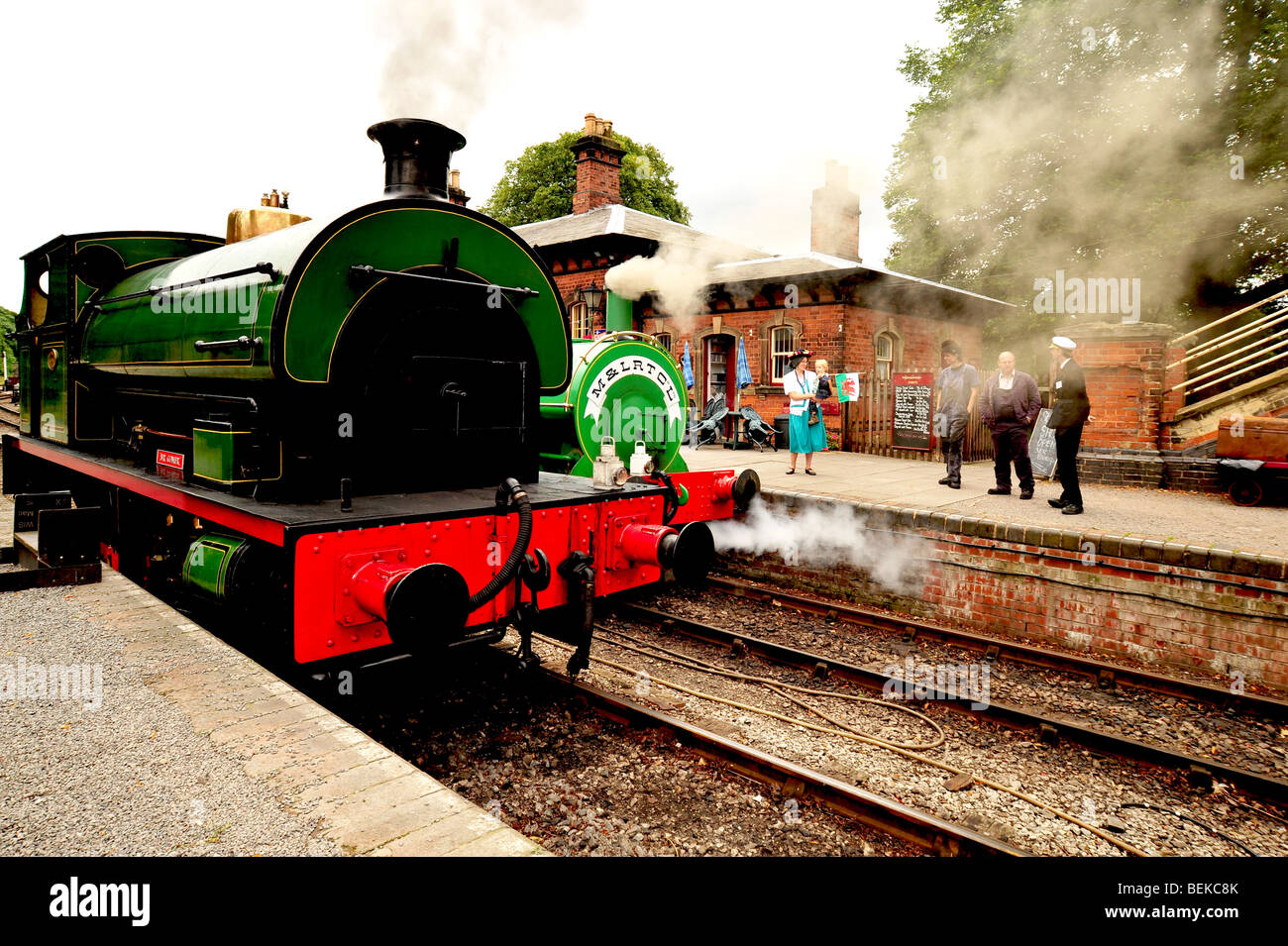 Steam trains in Shackerstone Railway station Stock Photo - Alamy