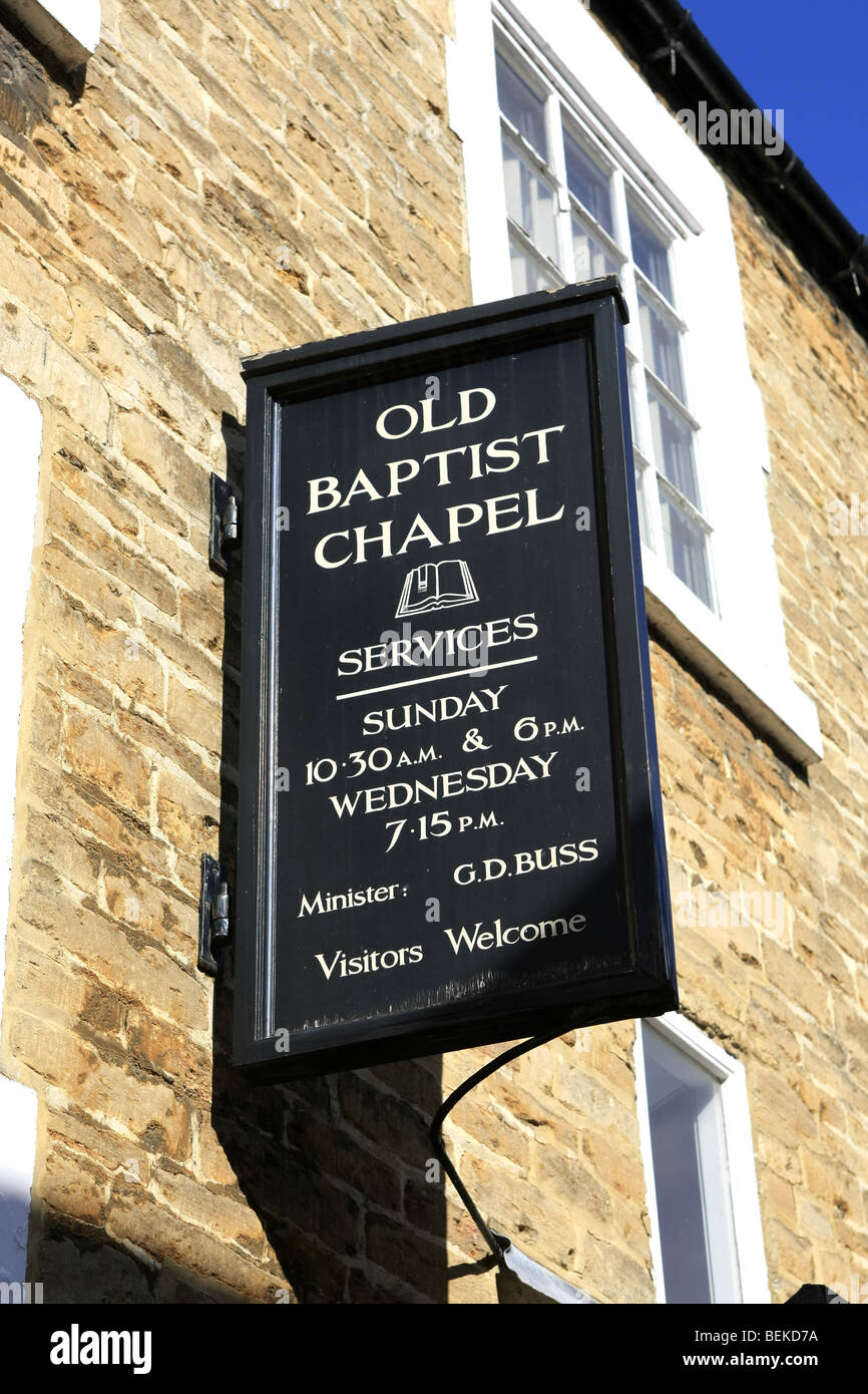 Old Baptist Chapel Sign in Chippenham Wiltshire Stock Photo - Alamy