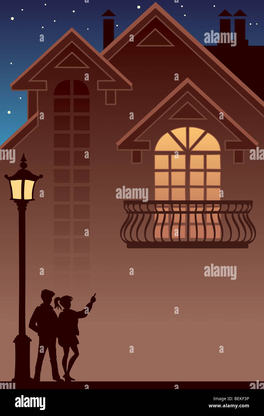 Two people are looking at their own home Stock Photo - Alamy
