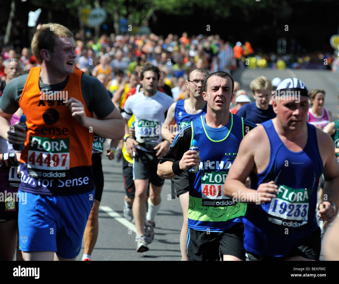 runner racing in london marathon 2009 london england Stock Photo - Alamy