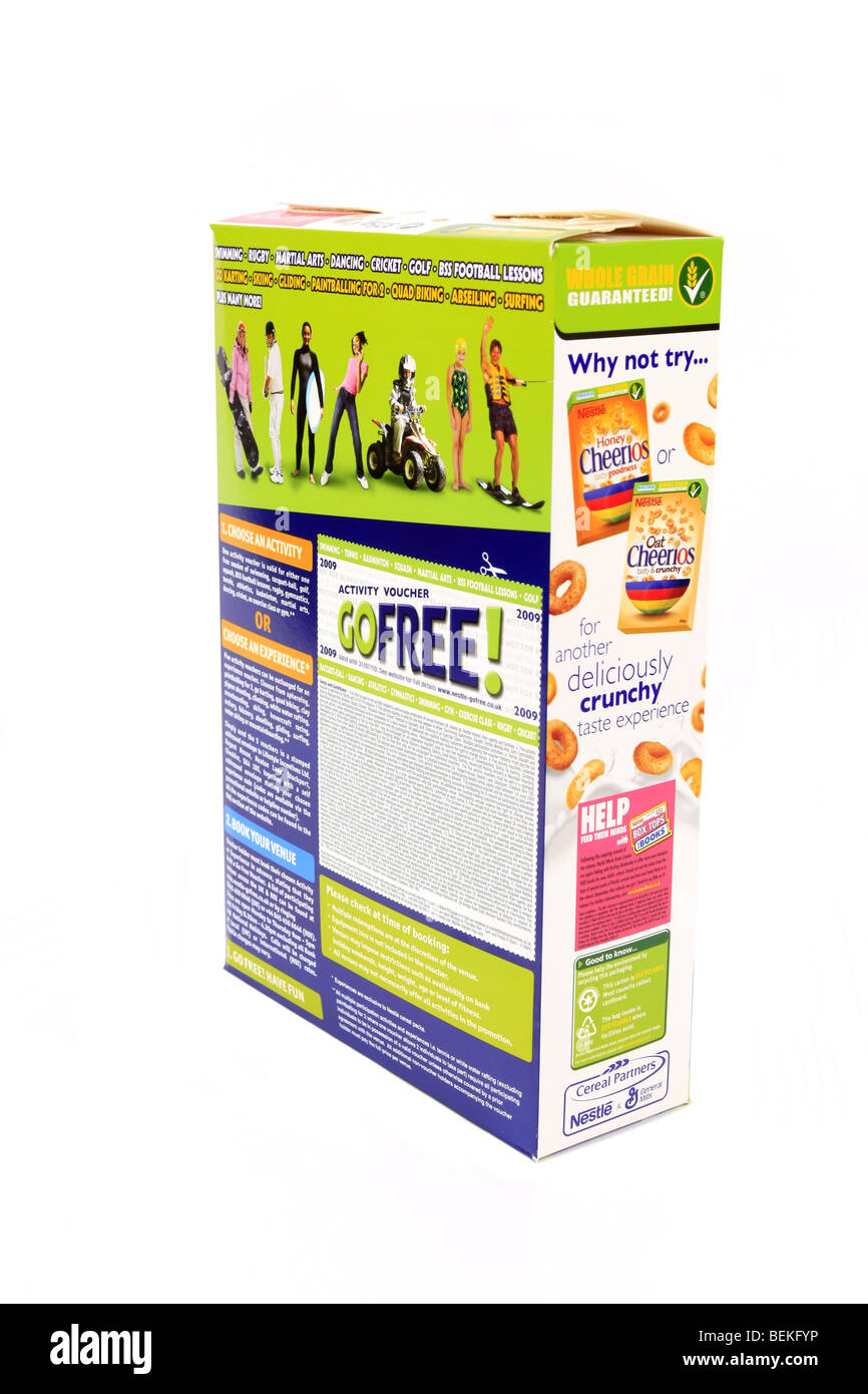 A white cut-out of a box of Cheerios Breakfast Cereals Stock Photo - Alamy