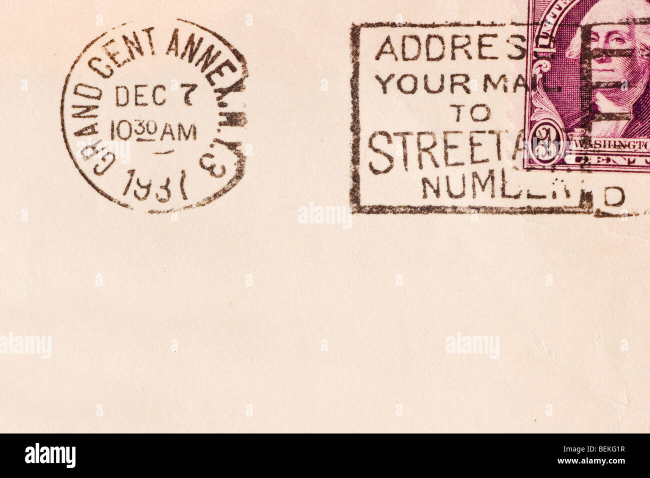 Vintage yellowed envelope with postmark stamp Stock Photo - Alamy