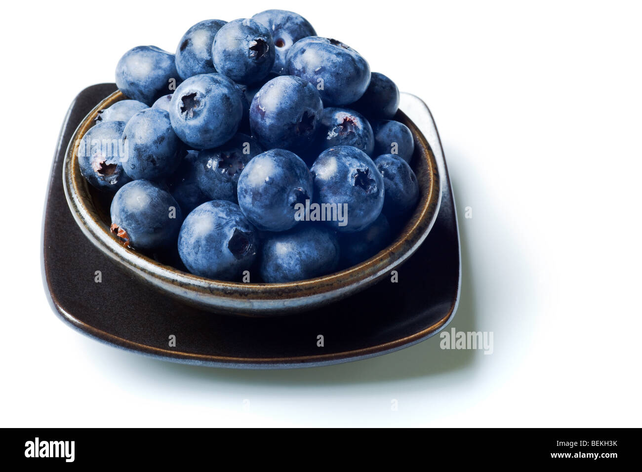 Japanese bowl with blueberries isolated on white with drop shadow Stock ...