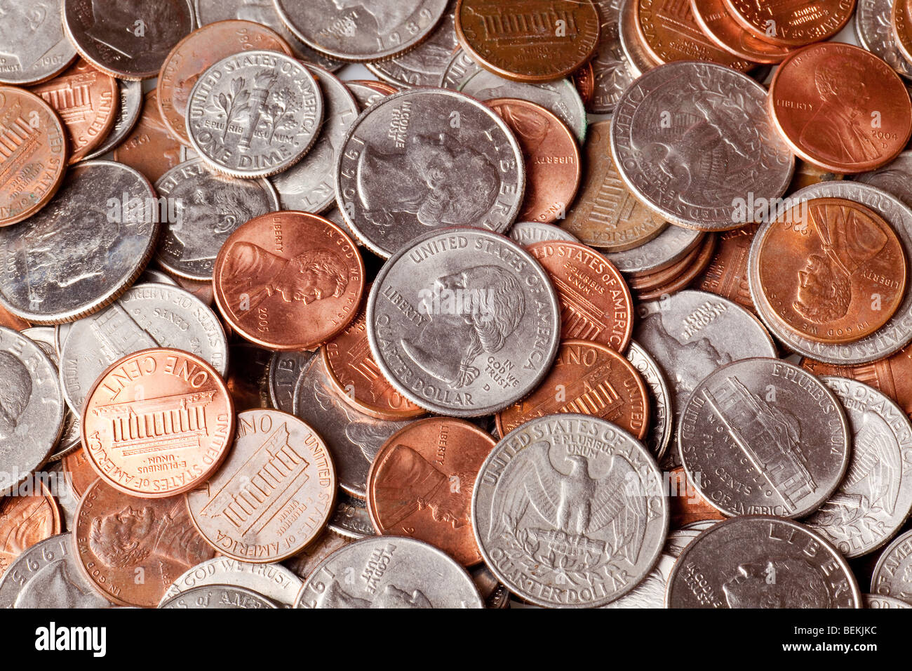 pennies, nickles, dimes, and quarters macro background Stock Photo - Alamy