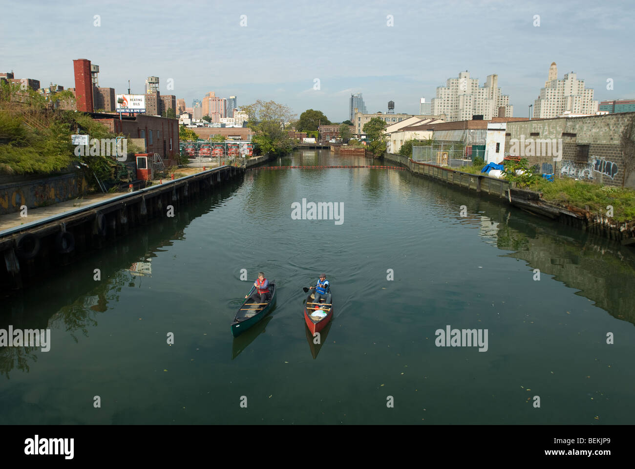 Canoers from the Gowanus Dredgers Canoe Club paddle the polluted ...