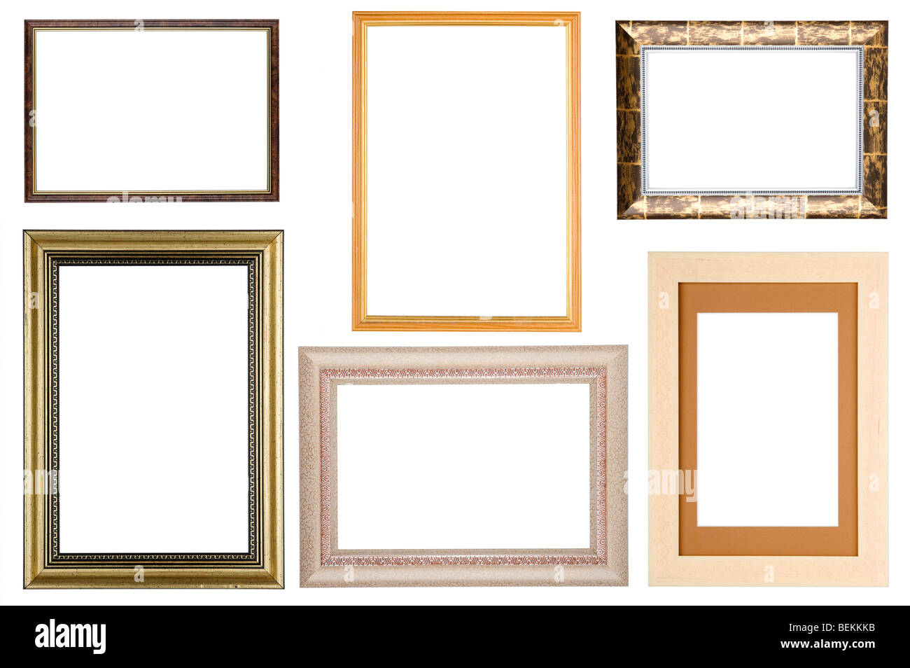object on white - wooden picture frame Stock Photo - Alamy