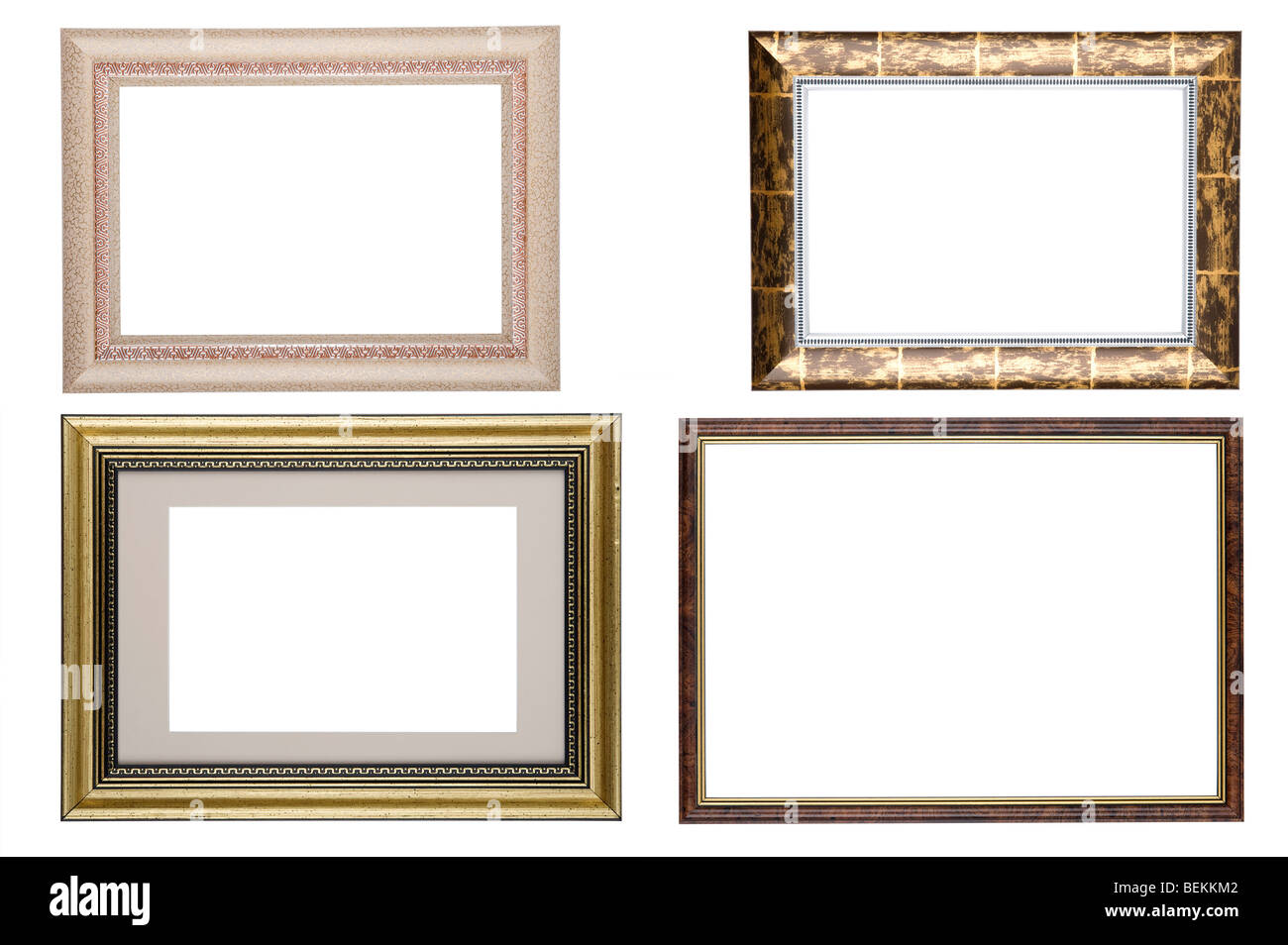 object on white - wooden picture frame Stock Photo - Alamy