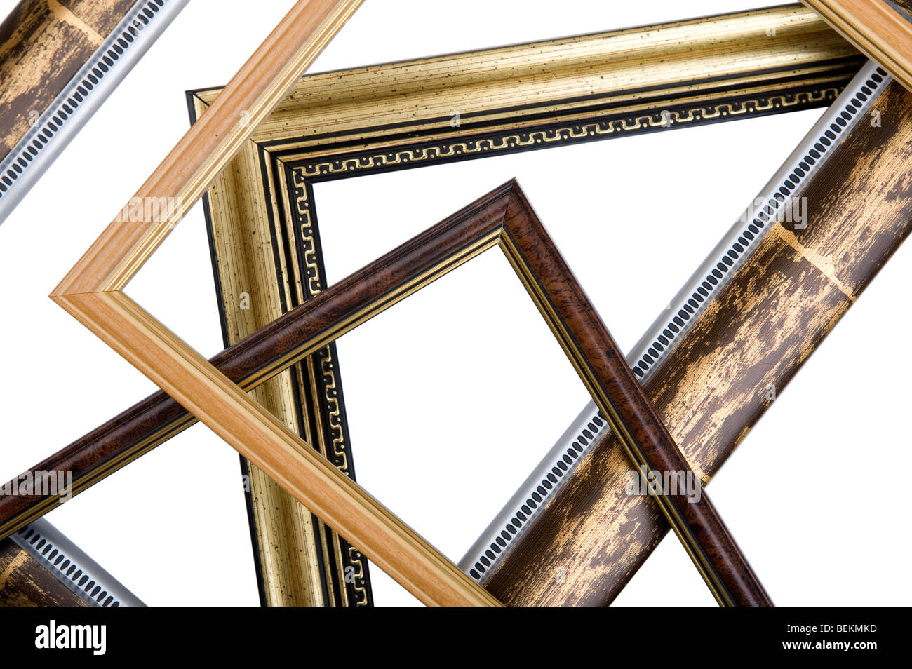 object on white - wooden picture frame Stock Photo - Alamy