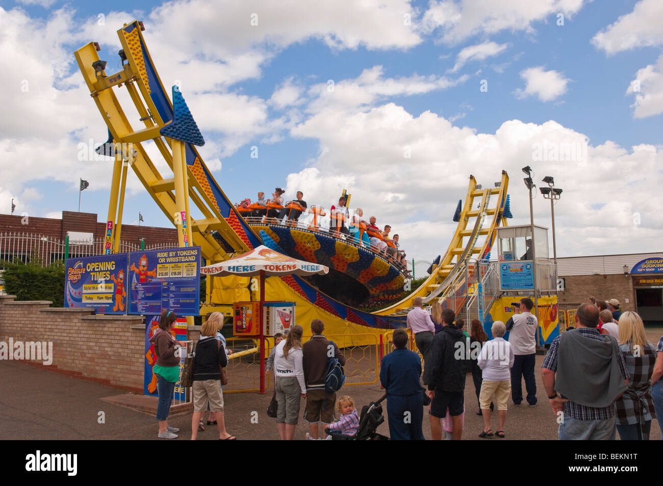 The Disko ride showing movement at the Pleasure Beach in Great Yarmouth ...