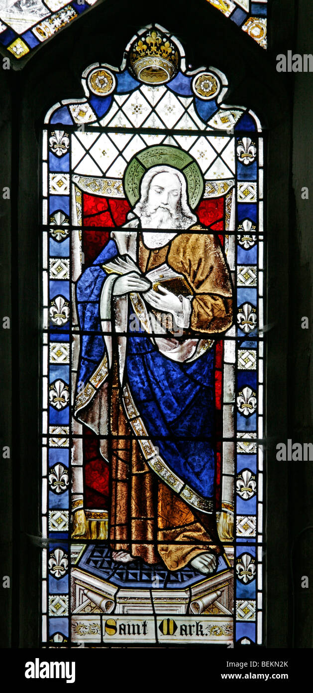 A stained glass window depicting Saint Mark, All Saints Church ...