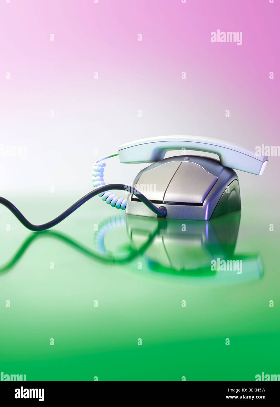 mouse with phone hook Stock Photo - Alamy