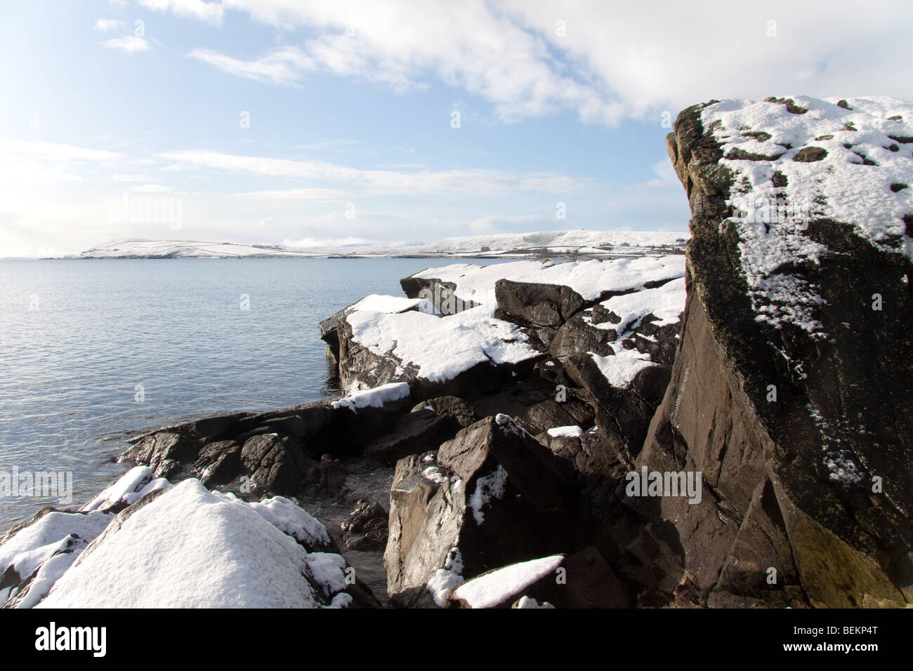 Winter scene from the shores of Lerwick, Shetland Stock Photo - Alamy