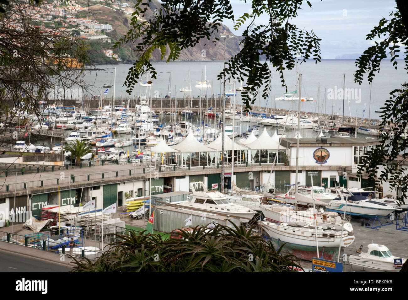 A view out over Funchal and its harbour area, Funchal, Madeira Stock ...
