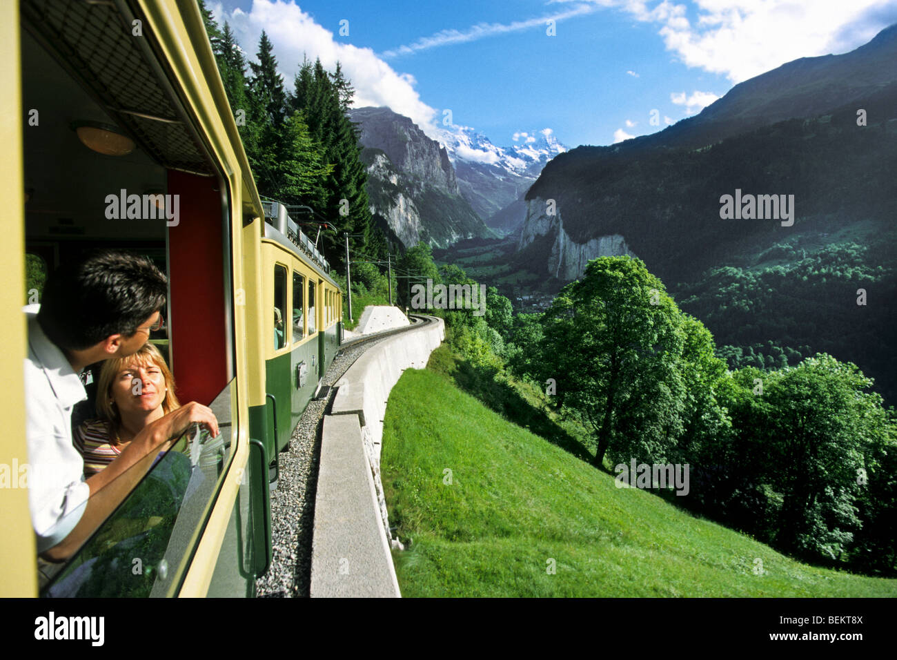 Mountain train in Bernese Oberland, Switzerland Stock Photo - Alamy
