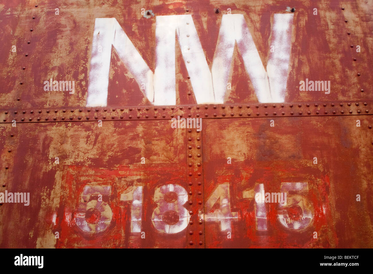Markings and serial number on a 1930s railroad car Stock Photo - Alamy