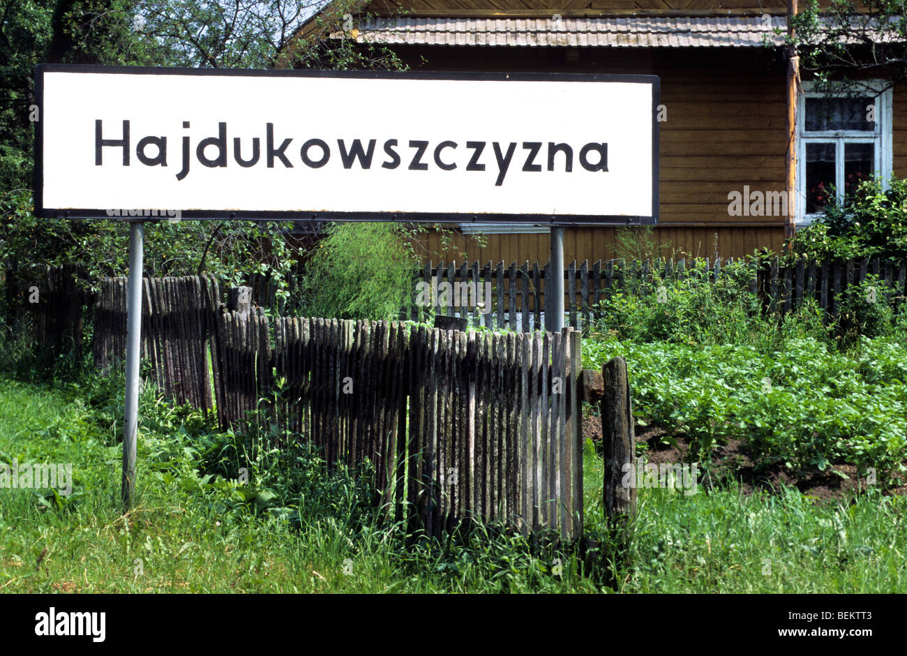Signpost with name of polish village hi-res stock photography and ...