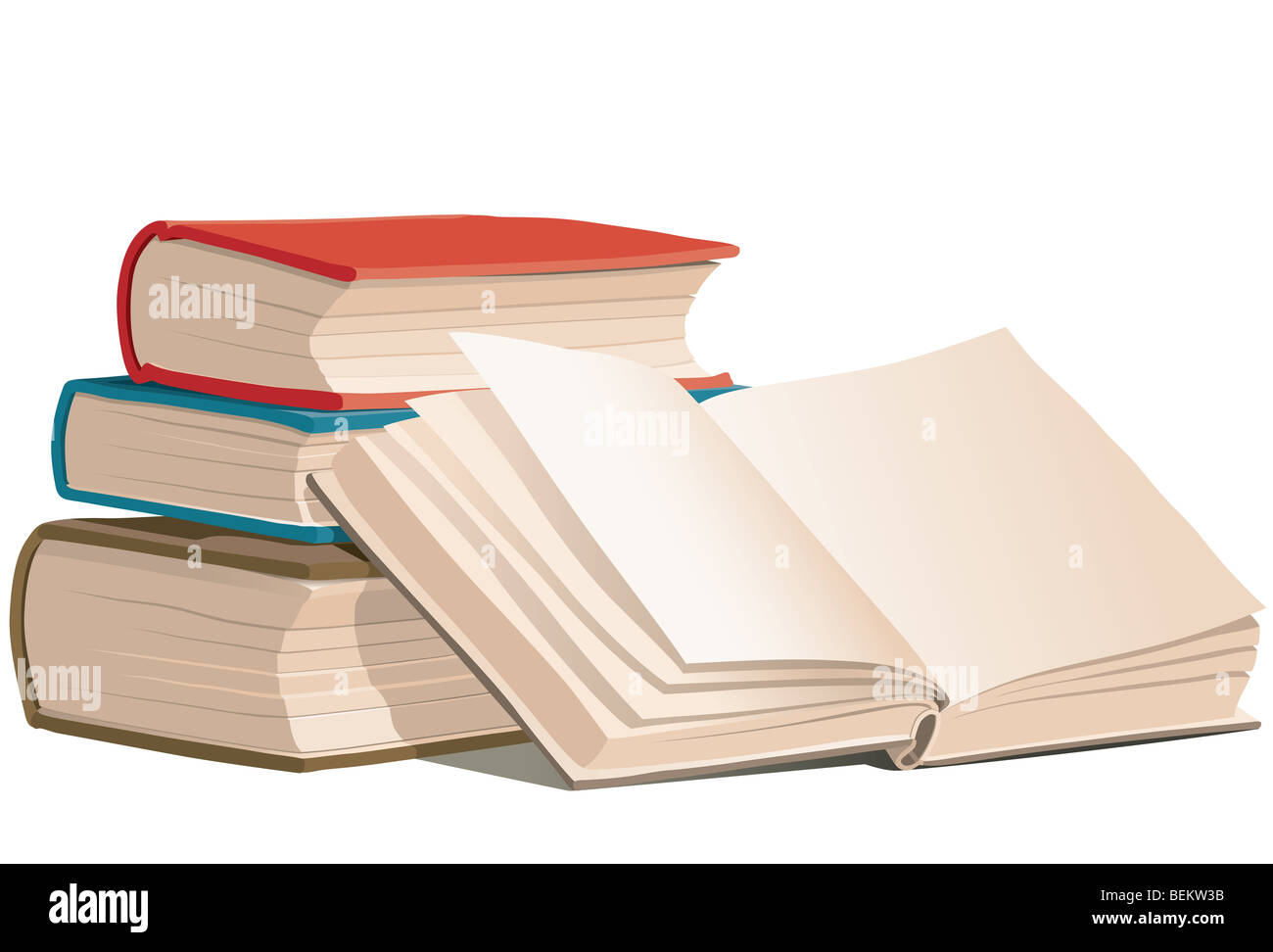Books are lying on a white background, isolated Stock Photo - Alamy