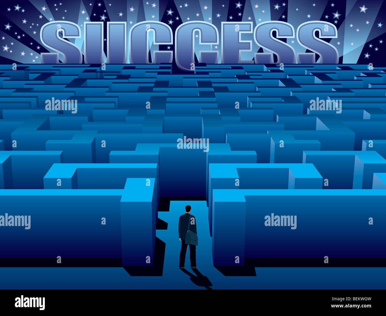 Maze of problems and choices to reach a success Stock Photo - Alamy