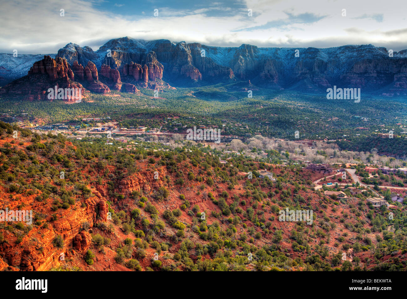 Red Rocks under snow Stock Photo - Alamy
