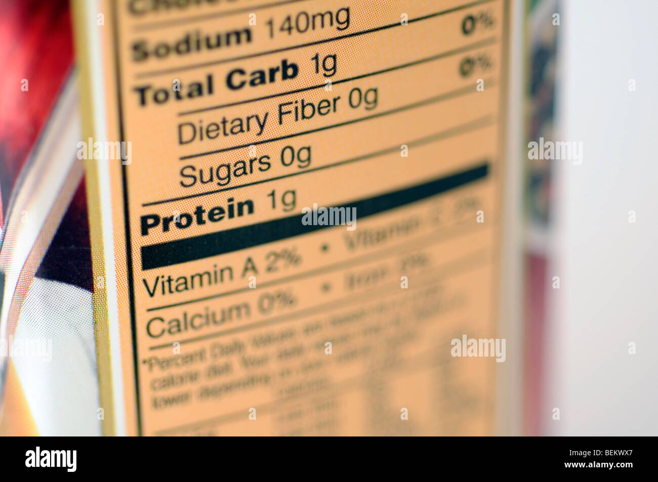 Ingredients label protein hi-res stock photography and images - Alamy