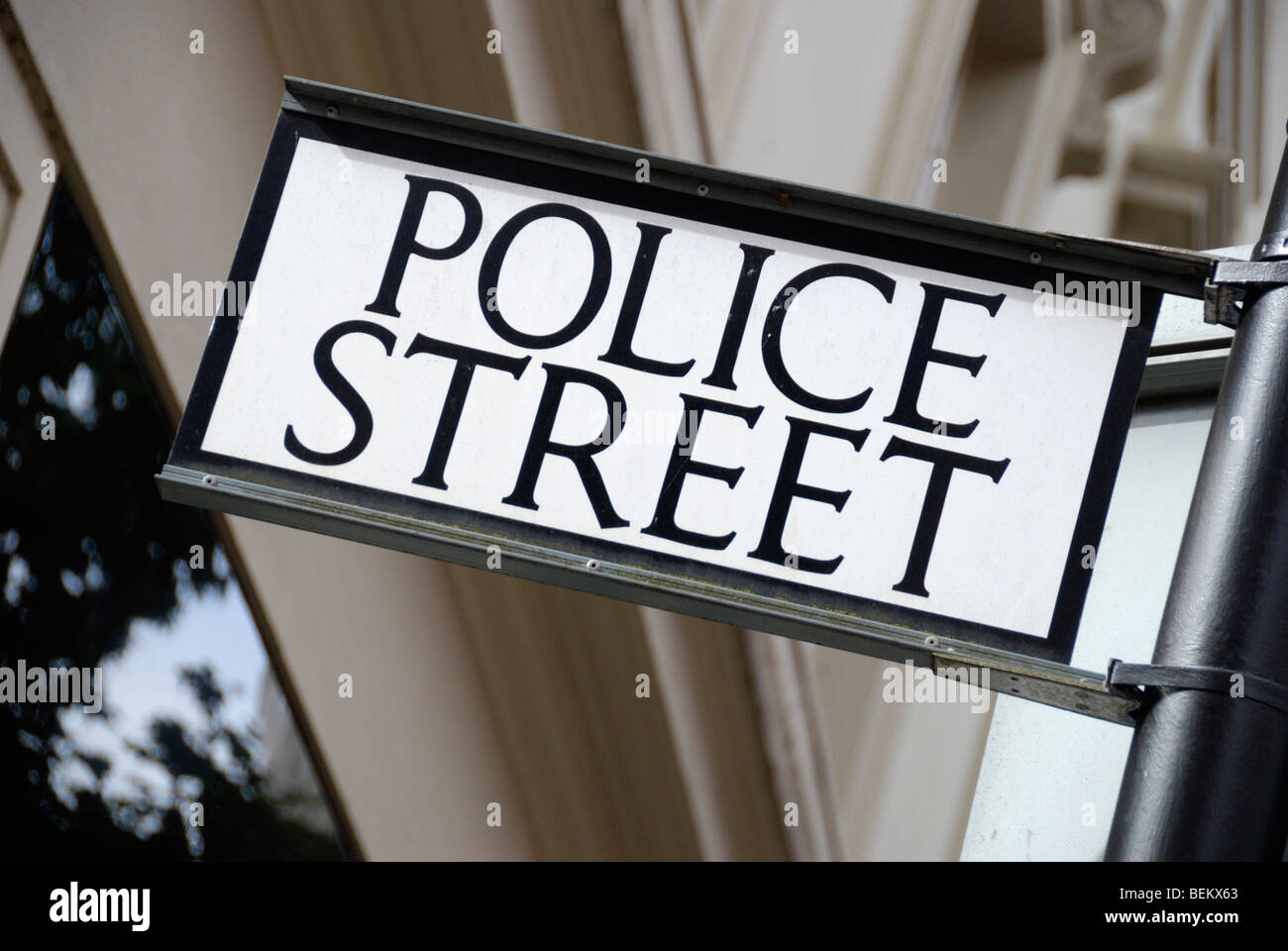 ' Police Street ' street sign in Manchester, England, UK Stock Photo ...