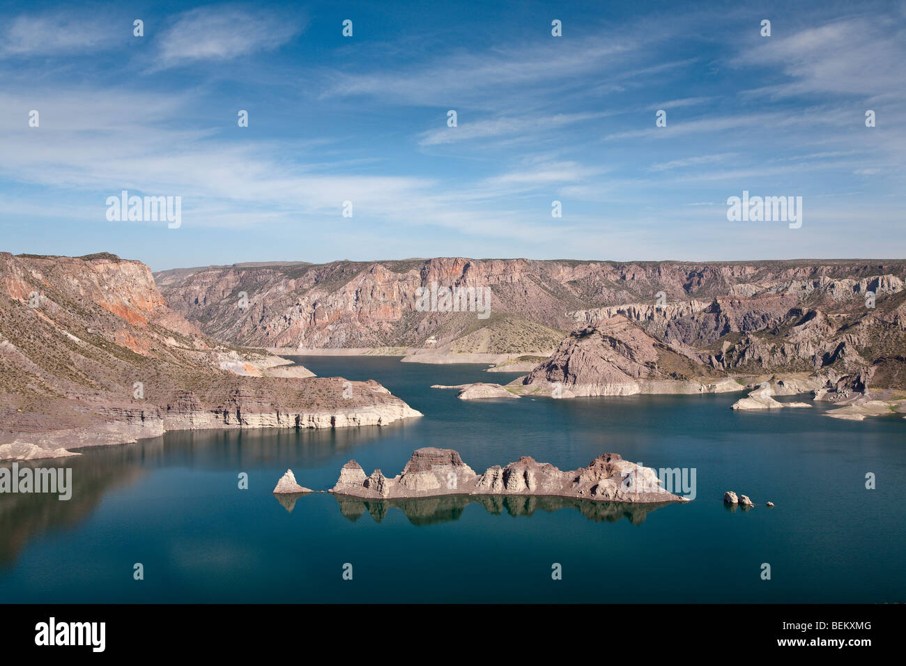 Atuel Canyon and Valle Grande catchment basin, Submarino rock formation ...