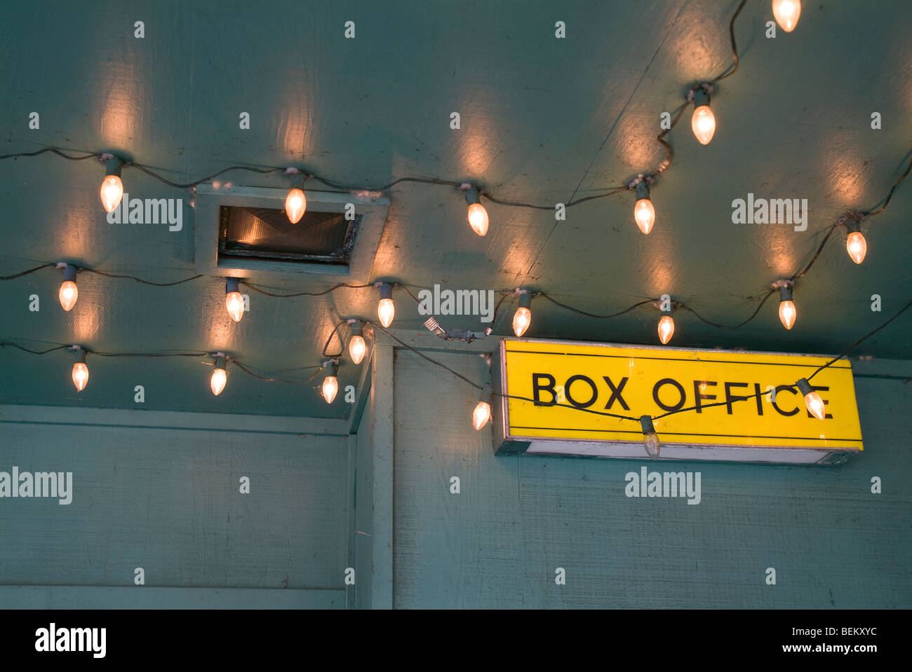Old box office sign Stock Photo - Alamy